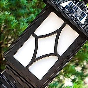 KLFJFD Solar Lights Outdoor,IP65 Waterproof Antique Lawn Lights LED Two-Color Light Exterior Post Pillar Lights Fixture,for Home Garden