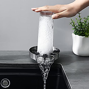 9-Holes Glass Rinser for Kitchen Sink-304 Stainless Sink Glass Washer-Faucet Glass Rinser-Glass Washer for Sink-Automatic Cup Washer,Cup Rinser,Cup Cleaner for Sink-Bottle Rinser Sink Accessories