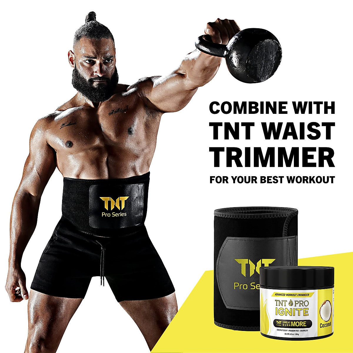 TNT Workout Enhancer Sweat Gel: Hot Cream for Tummy Belly Firming, Sweet Scent - Thigh & Arm Hot Sweat Cream: Exercise Thermogenic Cream for Men & Women, Skin Tightening Heat Lotion, Sweet Coconut