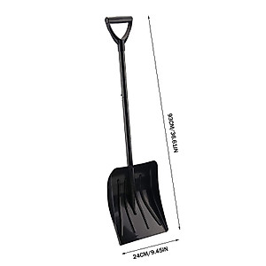 Snow Shovel for Driveway, Tini Portable Telescopic Compact Emergency Snow Shovel for Car, Heavy Duty Aluminum Alloy Snow Shovel - 90cm (Black)