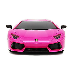 CMJ RC Cars Lamborghini LP700-4 Remote Control RC Car Officially Licensed 1:24 Scale Working Lights 2.4Ghz. Great Kids Play Toy Auto (Pink)