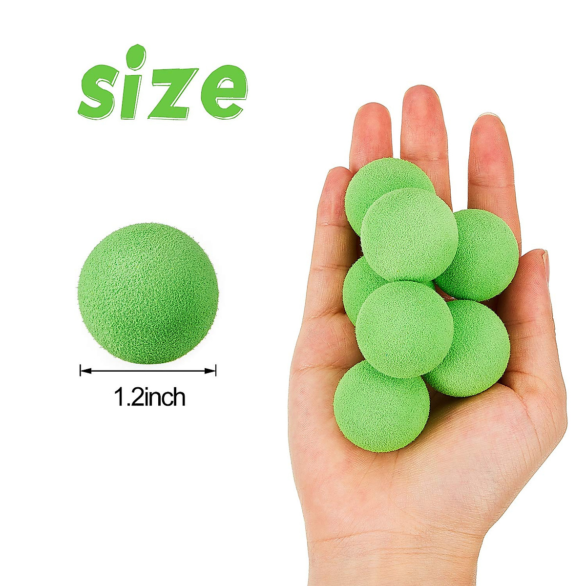 Frienda 24 Pieces Refill Balls Soft Foam Balls Approx 1.2 Inch in Diameter, Foam Ball Refills (Green)