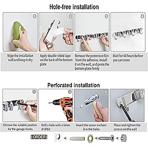 Hevengao Broom Holder Wall Mount, 4 pack Heavy Duty Stainless Steel Mop and Broom Rack Holder Hanger for Laundry Garage Garden Organizer