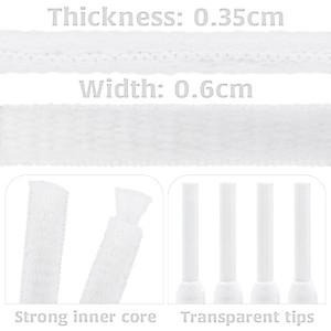 DELELE 2Pair Oval Shoes laces 42 Colors Half Round 1/4" Athletic ShoeLaces for Sport/Running Shoes Shoe Strings White -45 inch