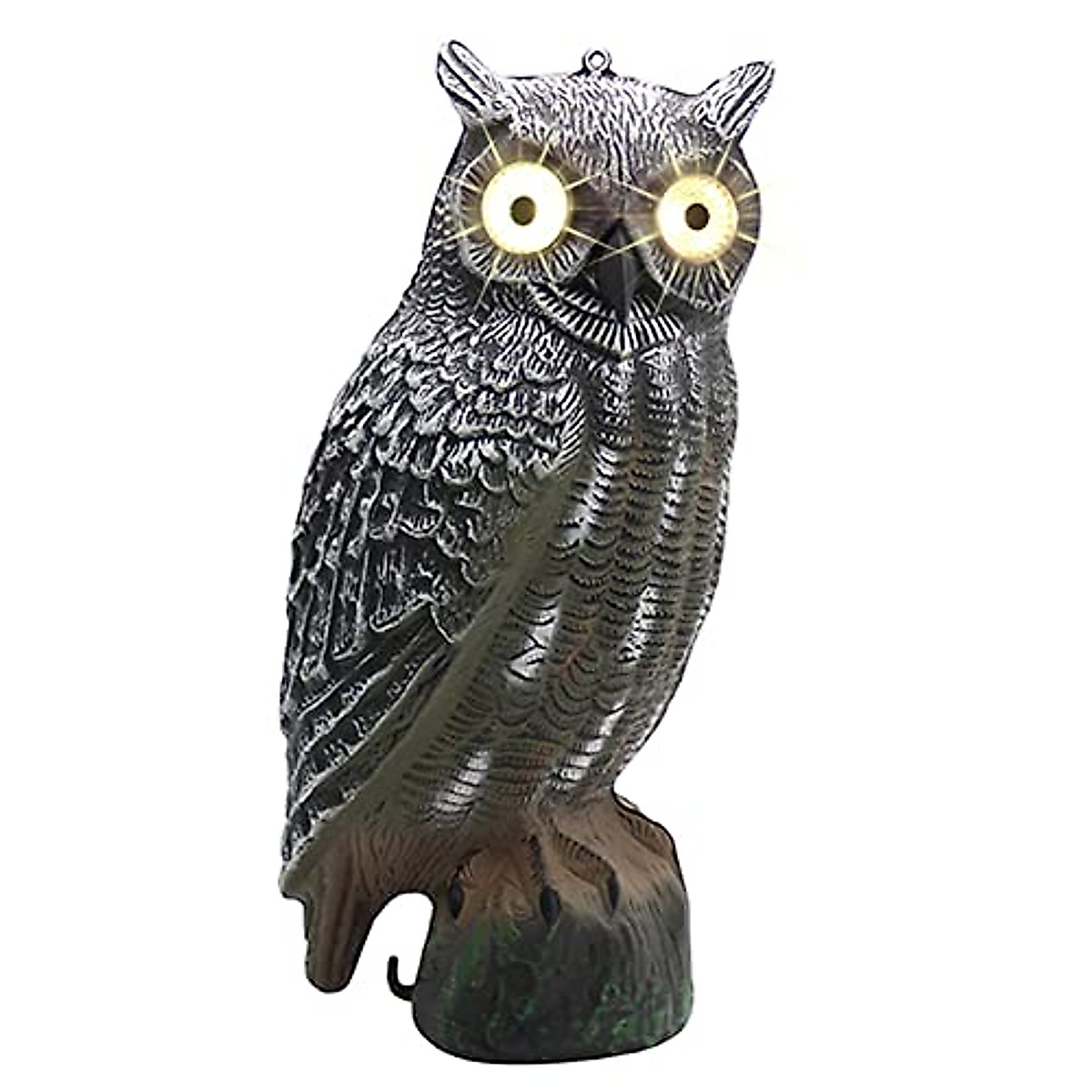 YOFIT Solar Bird Scarecrow Fake Horned Owl Decoy, Bird Repellent Garden Protectors, Natural Enemy Pest Deterrent Scarecrow