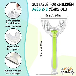 Kids U Shaped Toothbrush - 360 U-Shaped Toothbrush for Toddlers Ages 2-8 Years Old