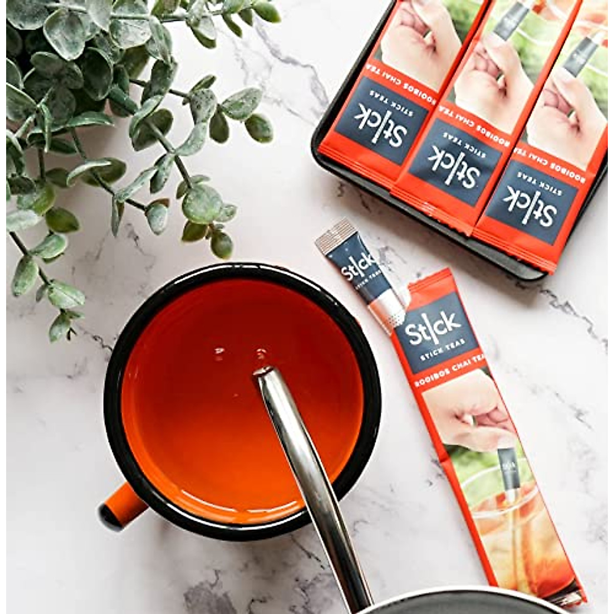 Stick Teas Rooibos Chai Tea Sticks Gluten-Free, Organic Instant Tea with No Artificial Colors & Flavors - 1 Pack