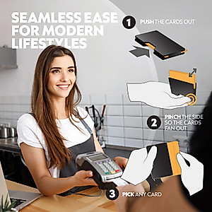 Freja Svendsen Minimalist Skull Wallet for Men - RFID Blocking, Slim Wallets with 2 Interchangeable Money Clips - Thin Aluminum Credit Card Holder - Laser Engraved Finished (Skull Joker)