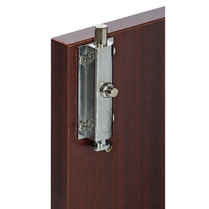 45.5" Tall Podium with Locking Cabinet, Shelf, 25" Angled Surface with Lip (Mahogany)