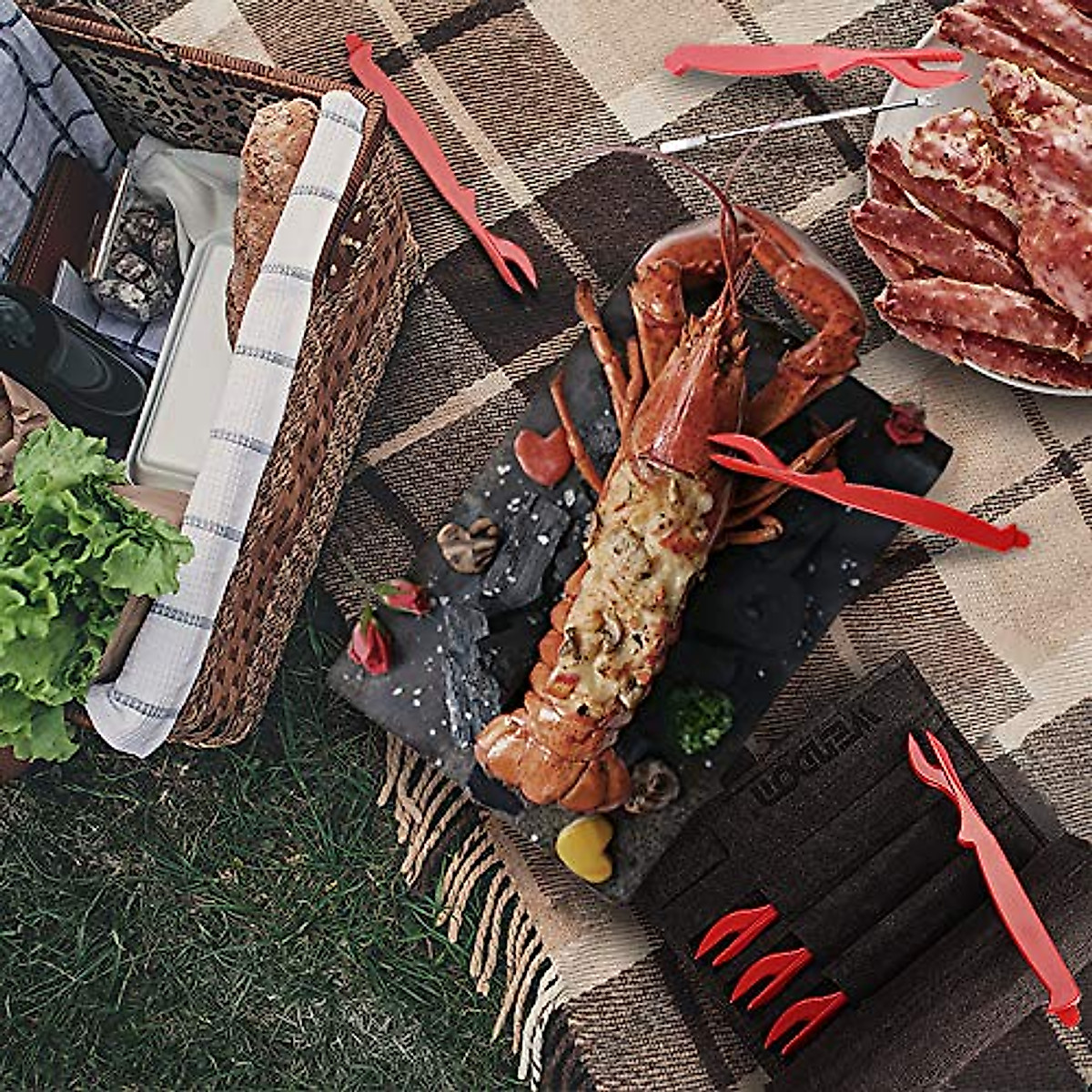 WENDOM Professional 10pcs Crab Leg Crackers and Tools Set with Storage Bag for Lobster, Crawfish, Prawns, Shrimp, Seafood Tools Easy Opener Shellfish Picks Knife