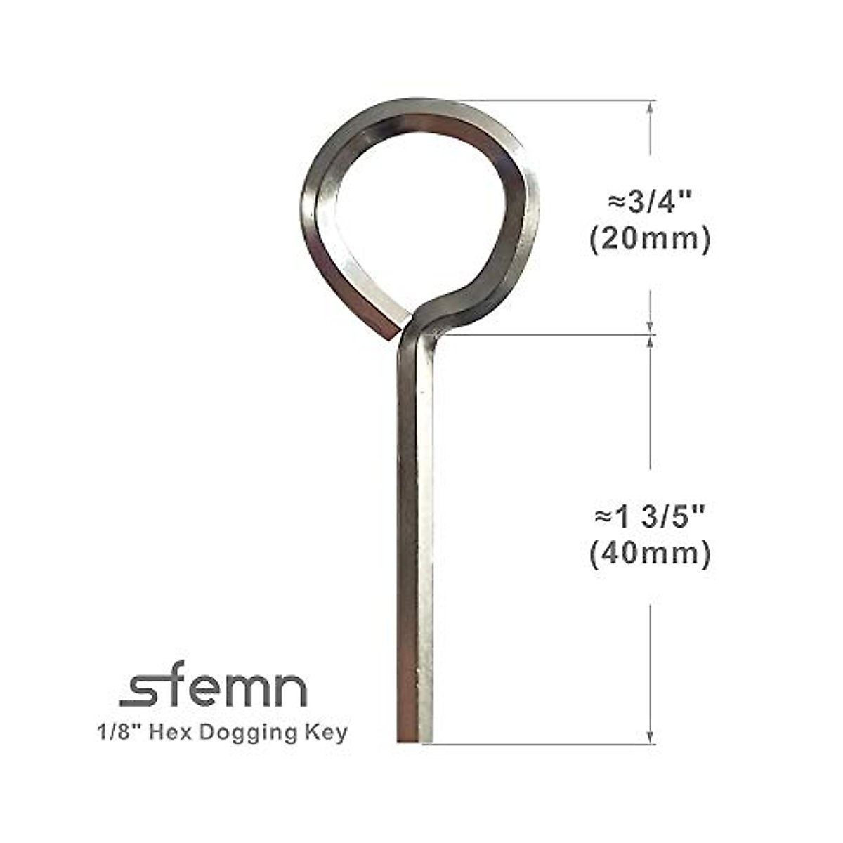 1/8” Standard Hex Dogging Key with Full Loop, Allen Wrench Door Key for Push Bar Panic Exit Devices, Solid Metal - 10 Packs