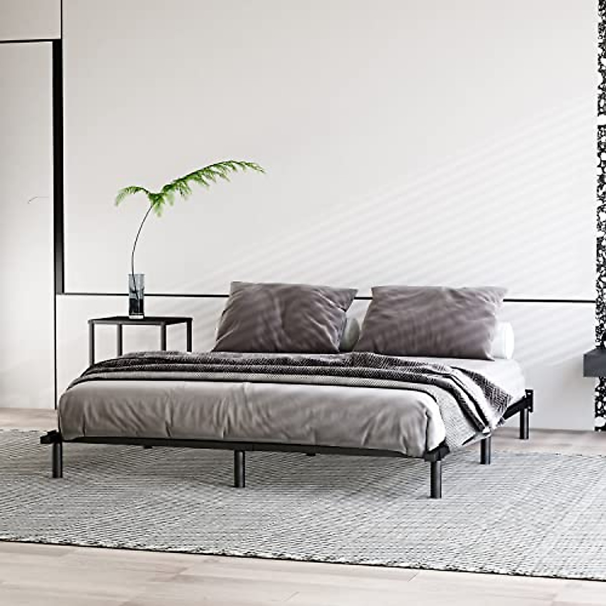 Hafenpo Metal Bed Frame - Sturdy Platform Bed Frame Heavy Duty Non-Slip Bed Frame Black Full Bed Frame 9 Leg Support Easy to Assemble Suitable for Any Space Full Size