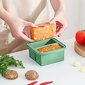 OOKIDOKI 1-Cup Extra-Large Silicone Freezing Tray with Airtight Lids-makes 8 perfect 1-cup portions -soup containers with lids,freeze soup broth stews leftovers or sauce(Green,4 Pack)