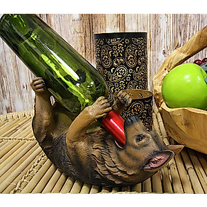 Ebros Lifelike Purebreed Pedigree Canine Adorable German Shepherd Dog Wine Bottle Holder Figurine Statue As Kitchen Wine Cellar Centerpiece Decor Storage Organizer (German Shepherd)