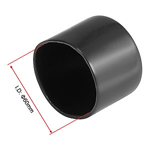 uxcell 4pcs Rubber End Caps 60mm ID Vinyl Round End Cap Cover Screw Thread Protectors Black