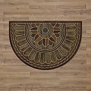 Mohawk Home Entryway Door Mat 2' x 3' All Weather Doormat Outdoor Non Slip Recycled Rubber, Boardwalk Path Chestnut