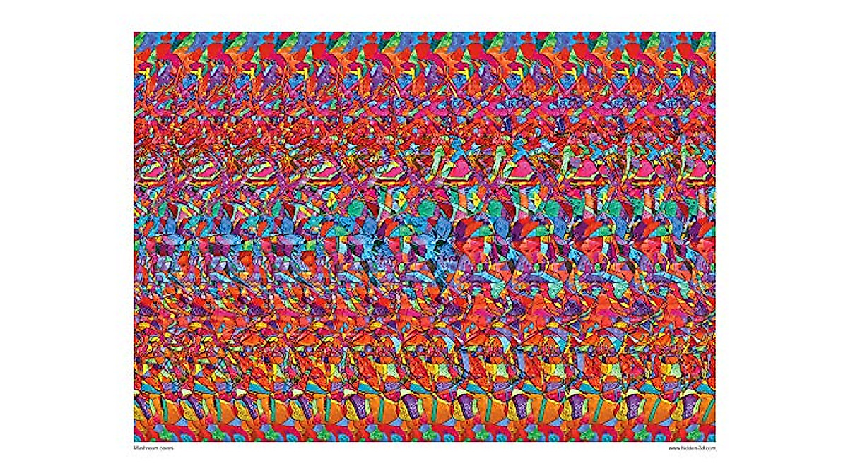 Set of Six 18x13 Stereogram Posters - Vibrant 3D Art for Home & Party