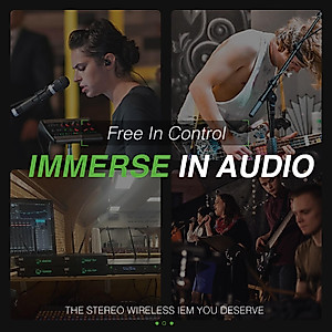 Phenyx Pro UHF Stereo Wireless in Ear Monitor System, Wireless IEM, 900MHz Band Selectable Frequency, Rack Mountable, 160 ft. Operation, suitable for Stage, Studio, Exhibit, Lecture, Speech (PTM-10)