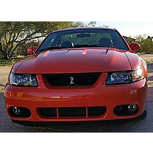 1994-2004 Mustang Cobra SVT Snake Chrome and Black Grill Grille Emblem with Bracket