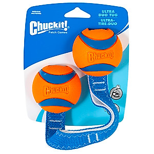 Chuckit Ultra Duo Tug Dog Toy, Medium Indoor and Outdoor Dog Ball for Dogs 20-60 Pounds