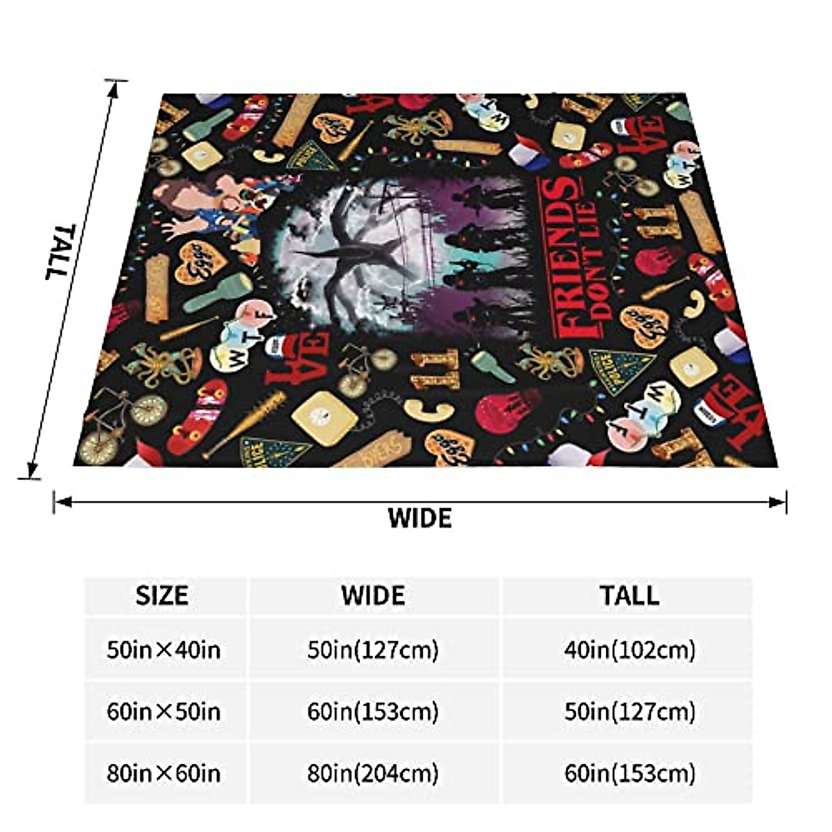 Friends Don't Lie Blanket Flannel Throw Soft Lightweight Blankets for Men Women Boys Gifts Room Bed Home Decor 60"x50"