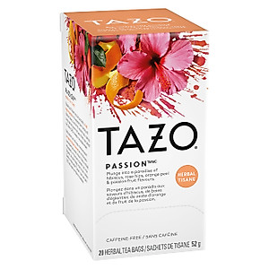 TAZO Passion Herbal Tea Bags, Hot or Iced, Caffeine Free, 20 Total Tea Bags