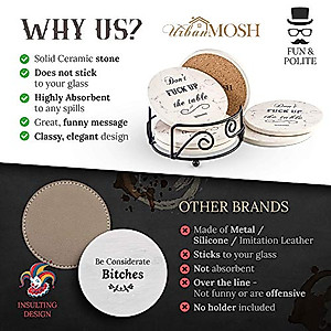 Funny Drink Coasters - Home Decor Gifts Housewarming Gift, House Decor Coasters for Coffee Table Decor, House Warming Gifts New Home Couple, Decorations for Living Room Decor New Home Gift for Home