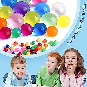500PCS Large Water Gel Beads, Jumbo Water Growing Balls for Kids Non Toxic Sensory Playing ,Giant Water Jelly Pearls Rainbow Mix for Plants Vase Filler,Wedding Home Decoration （Color mixing-500Pcs）