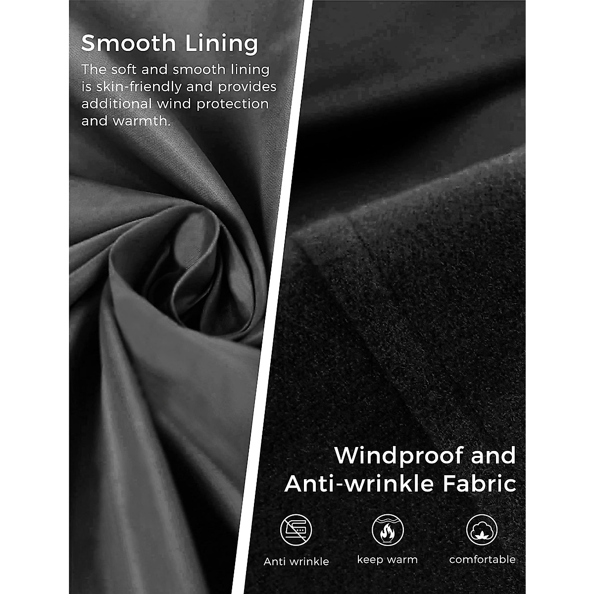 wantdo Women's Plus Size Double-Breasted Slim Solid Pea Coats with Belt Black XL