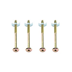 M6 Threaded Half Moon Mini Luna Washers With 80mm Furniture Connecting Bolts For Bunk Beds Cots - Set of 16