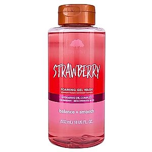 Tree Hut Strawberry Foaming Gel Wash | Cleanse & Soothe Skin Without Stripping Moisture | Made with our Hydrating Oil Complex | 18 fl oz.
