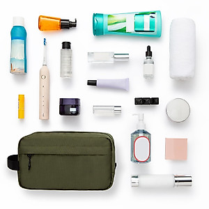 Vorspack Toiletry Bag Hanging Dopp Kit for Men Water Resistant Shaving Bag with Large Capacity for Travel - Army Green