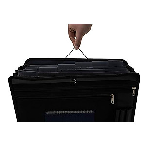 Exacompta - Ref 55834E - Exactive - Conference Folder - 25.5 x 33cm in Size, Suitable for A4 Documents, 13 Customisable Tabs, Writing Pad Supplied - Black