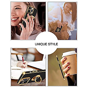 BENTOBEN iPhone 14 Pro Case, iPhone 14 Pro Phone Case, Slim Fit 360° Ring Holder Shockproof Kickstand Magnetic Car Mount Supported Protective Women Girls Men Boys Cover for iPhone 14 Pro 6.1", Black