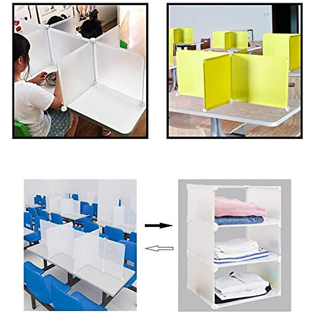 Quluxe 50 Pcs Wire Grid Cube Plastic Connectors for Modular Closet Storage Organizer and Wire Grid Cube Storage Shelving- White