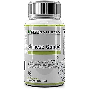Chinese Coptis (coptis chinensis) - No Binder, No fillers - Potent Whole Herb Huang Lian Su - Goldthread 550mg Berberine Coptisine - Packaging May Vary