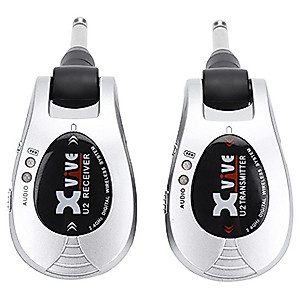 Xvive U2 rechargeable 2.4GHZ Wireless Guitar System - Digital Guitar Transmitter Receiver (Sliver)