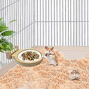 Hamster Food Bowl Ceramic Water Bowl Hanging Crates Mini Pet Bowl for Hamster Mice Bird Guinea Pig and Other Small Animals（2 Pack）