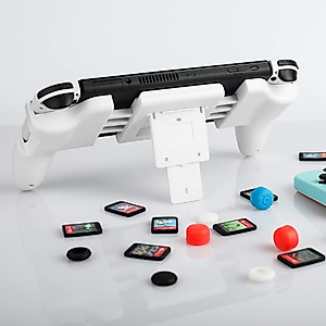 FANPL Multi-function Adjustable Grip for Nintendo Switch & Switch OLED Controller and Joycon, Ergonomic Handle Grip Comfortable, Foldable, Standable, Accessories with 8 Thumb Caps 2 Game Card Slots