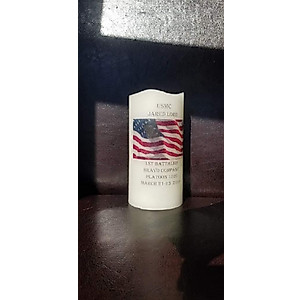 CRUCIBLE CANDLE with yellow footprints and EGA- United States Marine Corps (USMC) non-personalized