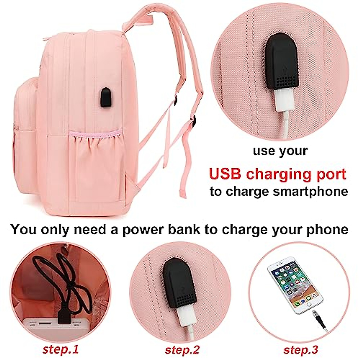 YGR Travel Laptop Backpack, Anti Theft Casual Rucksack Slim Business Laptop Backpack with USB Charging Port, Water resistant College Computer Bag Gift for Women, Men, College, Outdoor Sports, Work