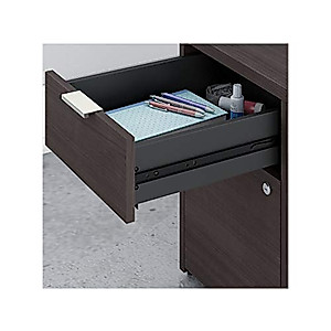 Bush Business Furniture Jamestown L Shaped Desk with Drawers, 60W, Storm Gray