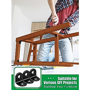 16PCS L Bracket Stainless Steel Corner Brace, Premium 90 Degree Right Angle Shelves Brackets, Small Black Metal L Corner Brackets for Wood Drawer Cabinet Furniture with 32 Pcs Screws (0.79x 0.79 inch)