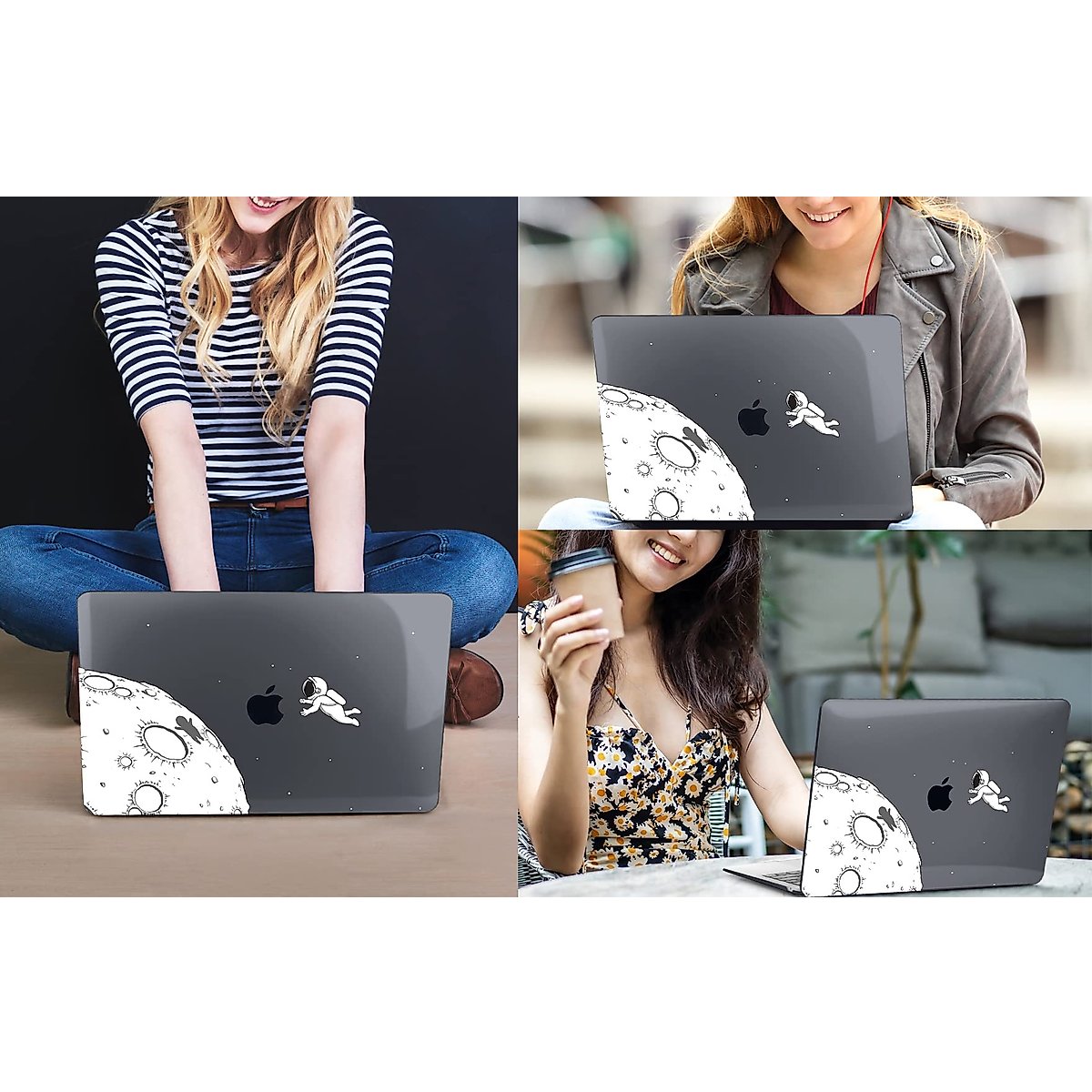CISSOOK Case Compatible with MacBook Air 13.6 Inch 2022 2024 Release Model A2681 M2 A3113 M3 Astronaut, Clear Black Space Hard Shell with Keyboard Cover for MacBook Air 13.6" with Touch ID, Astronaut