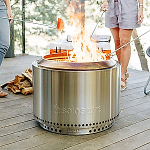 Solo Stove Yukon Essential Bundle | Portable Smokeless Fire Pit Stainless Steel for Wood Burning, Incl. Yukon Fire Pit, Lid and Stand, Diameter: 27in, Height: 19.8in, Weight: 40.35lbs