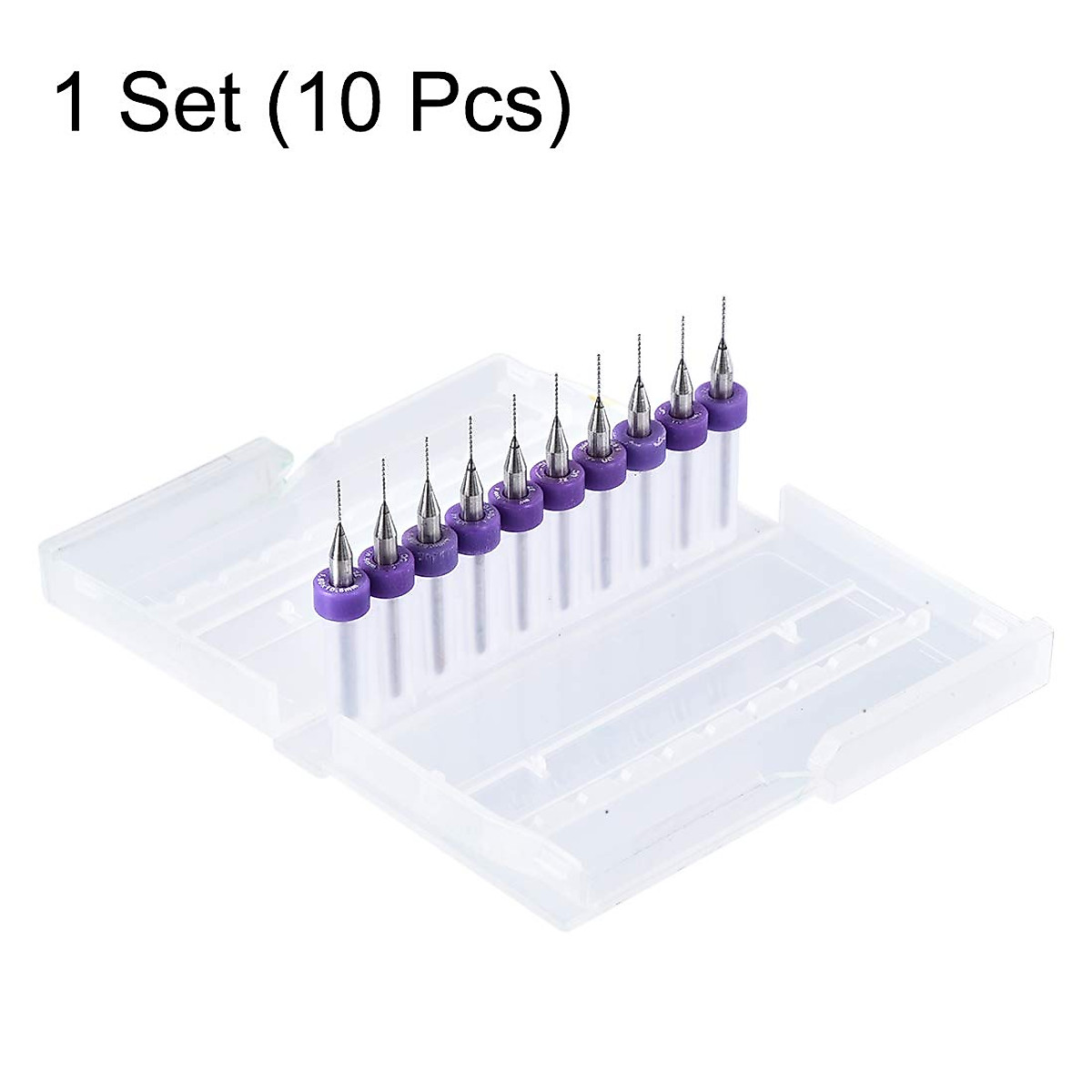 uxcell PCB Drill Bits 0.4mm Tungsten Carbide Rotary Tool Jewelry CNC Engraving Print Circuit Board Micro Drill Bits 1/8 Inch Shank 1 Set (10 Pcs)