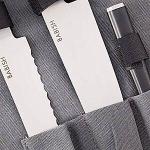 Babish German High-Carbon 1.4116 Steel Cutlery, 3-Piece (Chef Knife, Bread Knife, & Pairing Knife) w/Kitchen Knife Roll
