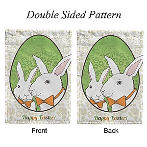 My Little Nest Seasonal Garden Flag Happy Easter Bunny Egg Vertical Garden Flags Double Sided for Home Farmhouse Yard Holiday Flag Outdoor Decoration Banner 12"x18"