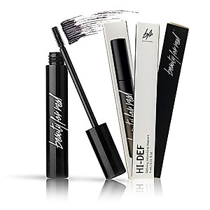 Beauty for Real Hi-Def Mascara, Just Black - Defining & Volumizing Lash Definer, Curls Lashes - Humidity & Smudge Proof - Micro Brush Ensures Versatile Application - 0.31 fl oz