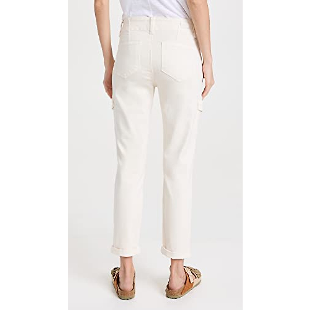 PAIGE Women's Christy Cargo Pants, Quartz Sand, Off White, 27